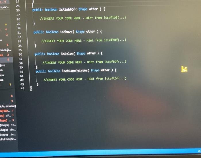 Solved code in java please. for code after line 25 it has to | Chegg.com