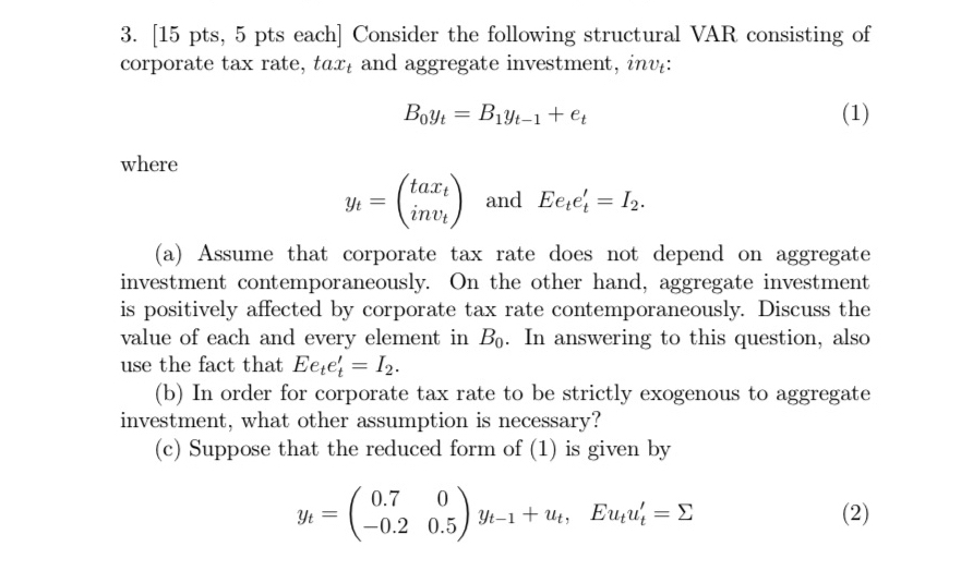 Solved [15 ﻿pts, 5 ﻿pts each] ﻿Consider the following | Chegg.com