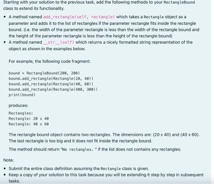 Solved Define a class named Rectang leBound which represents | Chegg.com
