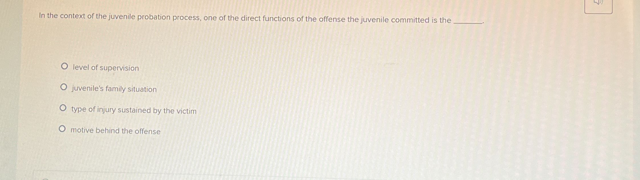 Solved In the context of the juvenile probation process, one | Chegg.com Solved In the context of the juvenile probation process, one | Chegg.com