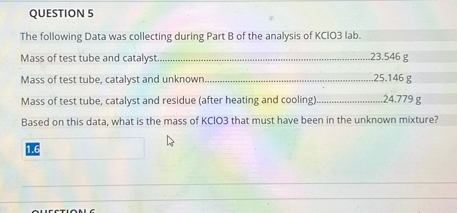 Solved QUESTION 5The following Data was collecting during | Chegg.com