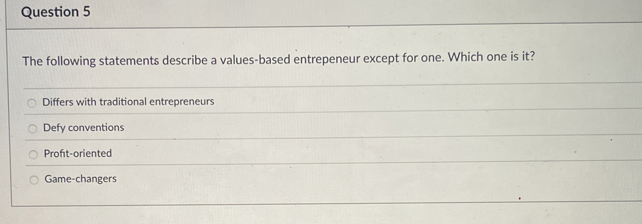 Solved Question 5The following statements describe a | Chegg.com