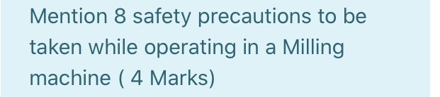 Solved Mention 8 safety precautions to be taken while | Chegg.com