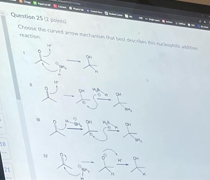 Solved Question 25 ( 2 points) Choose the curved arrow | Chegg.com