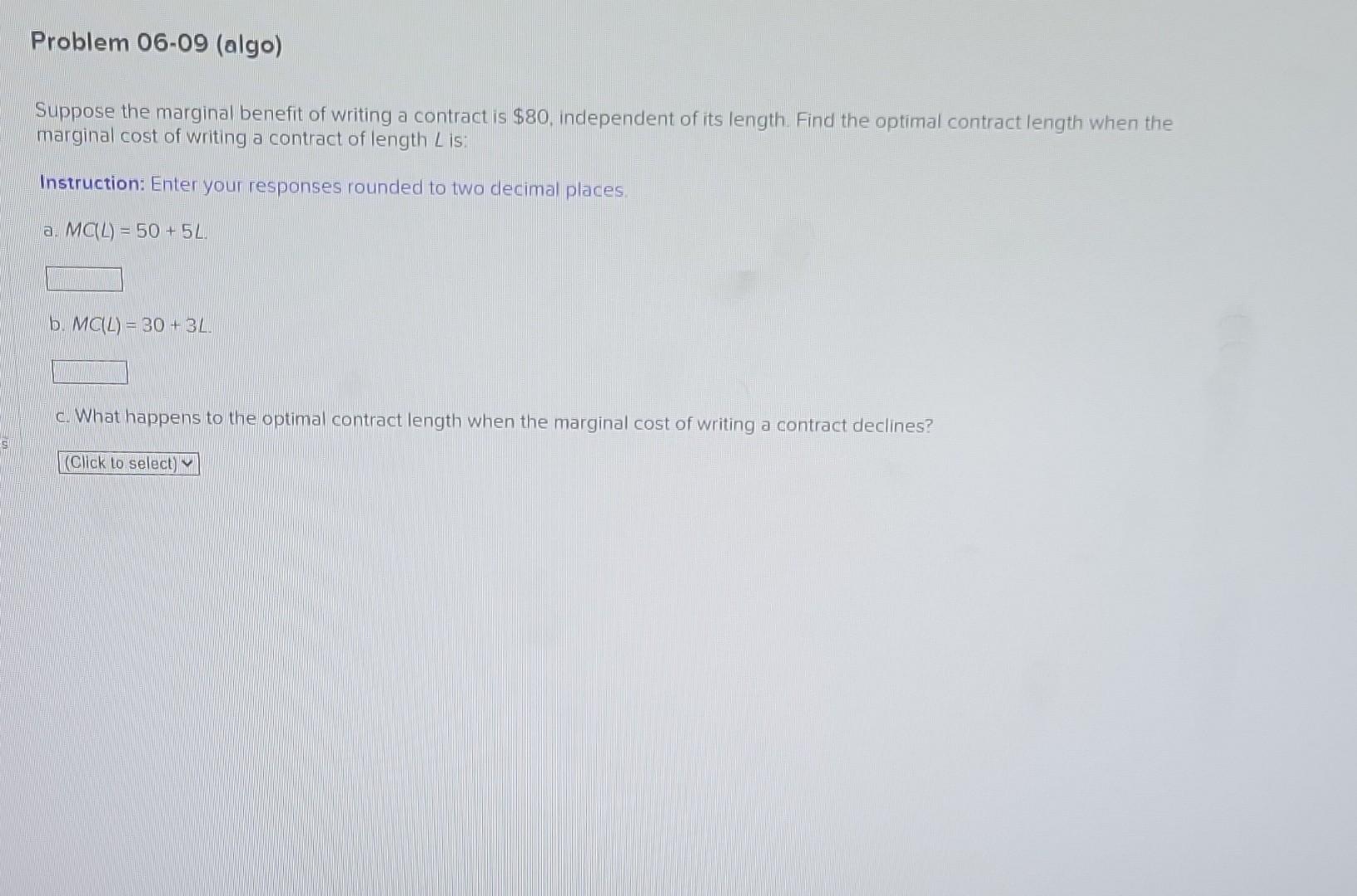 Solved Suppose the marginal benefit of writing a contract is | Chegg.com