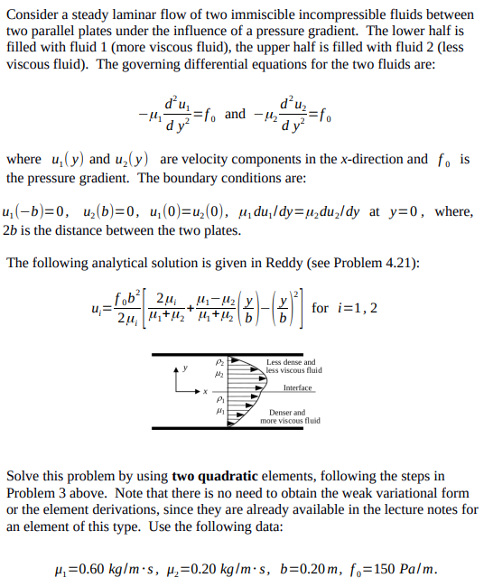 Solved Consider a steady laminar flow of two immiscible | Chegg.com