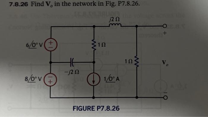 Solved 7.8.26 Find V, in the network in Fig. P7.8.26. GIOT 2 | Chegg.com