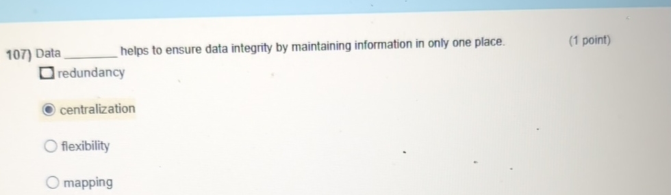 Solved Data q, ﻿helps to ensure data integrity by | Chegg.com