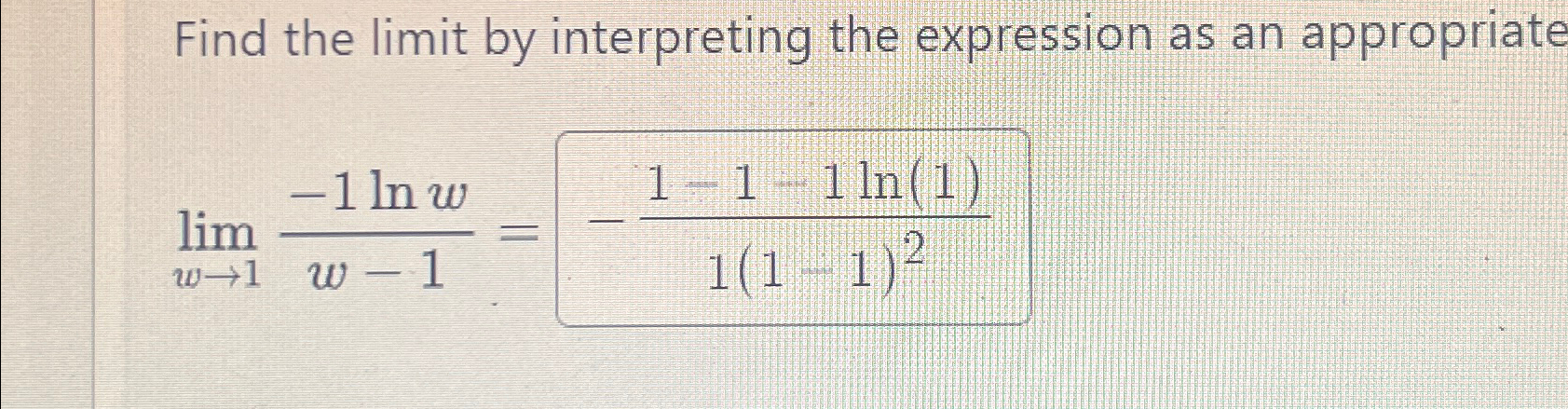 Solved Find the limit by interpreting the expression as an | Chegg.com