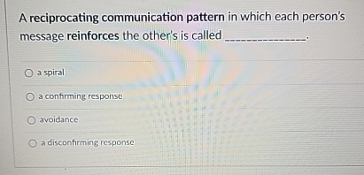 Solved A reciprocating communication pattern in which each | Chegg.com