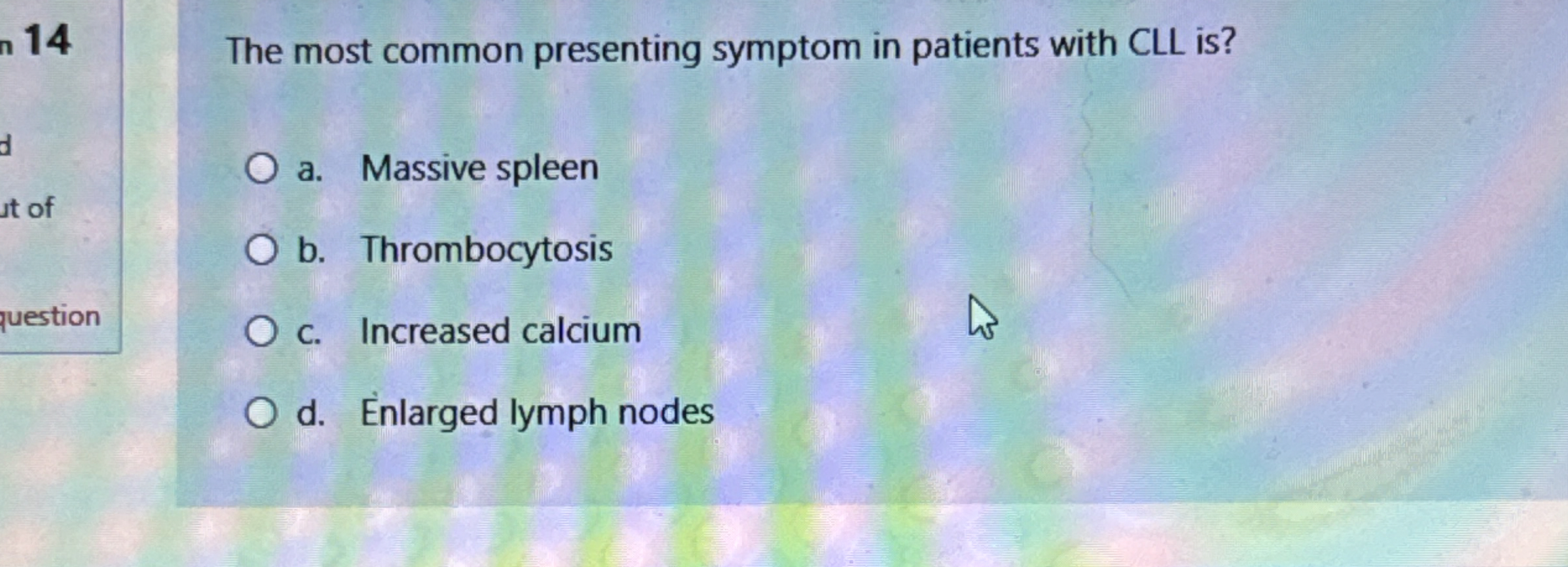 High Quality SOLUTION 14The most common presenting symptom in patients ...