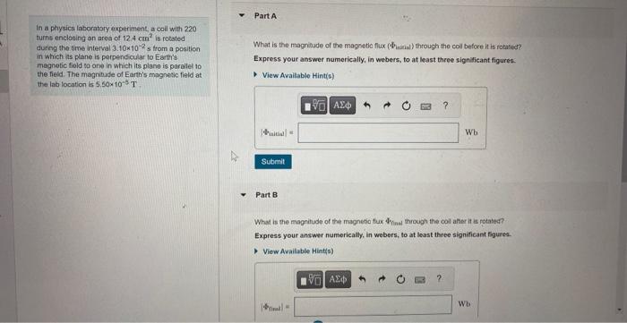 Solved In a physics laboratory experiment; a coil with 220 | Chegg.com