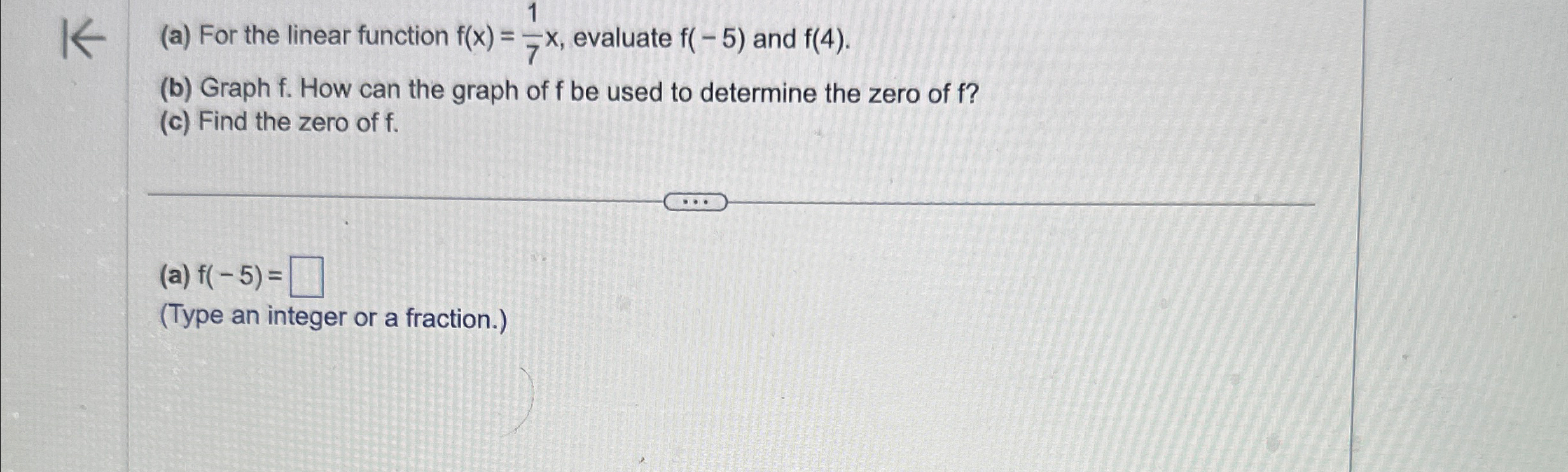 Solved (a) ﻿For the linear function f(x)=17x, ﻿evaluate | Chegg.com