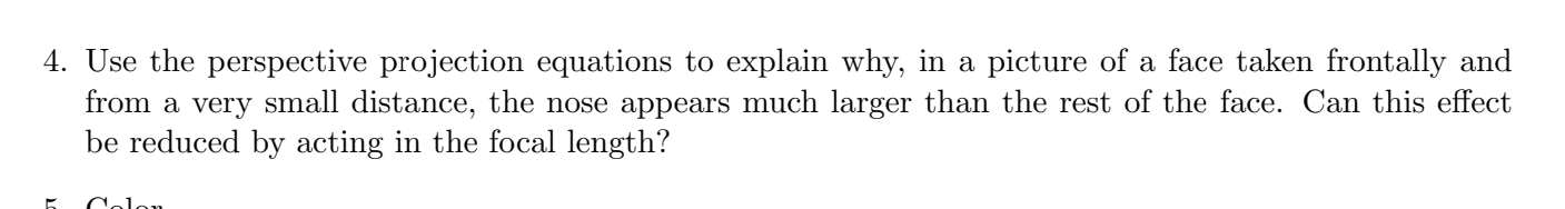 Solved 4. Use the perspective projection equations to | Chegg.com