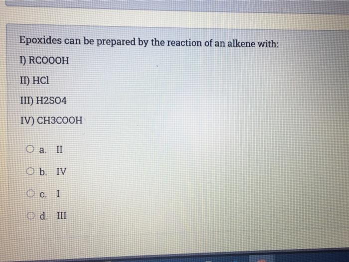 Solved Epoxides can be prepared by the reaction of an alkene | Chegg.com