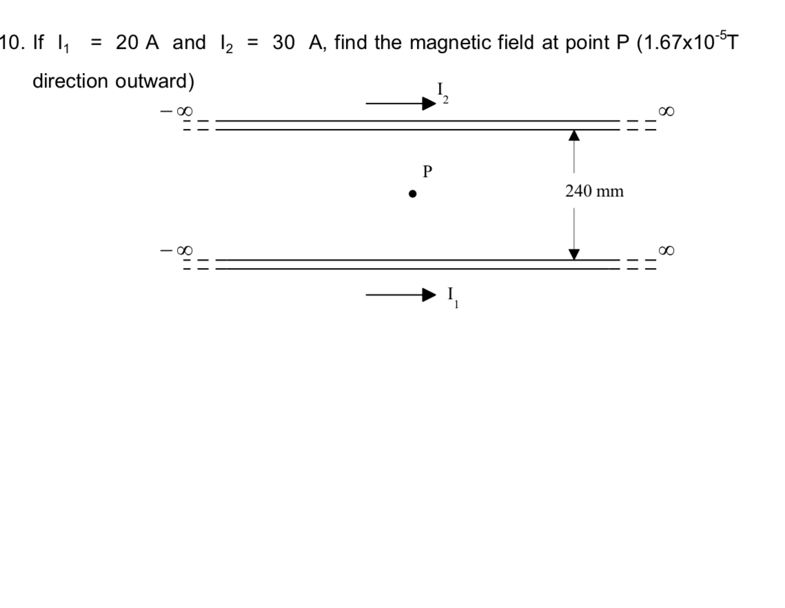 Solved If I1=20A and I2=30A, ﻿find the magnetic field at | Chegg.com