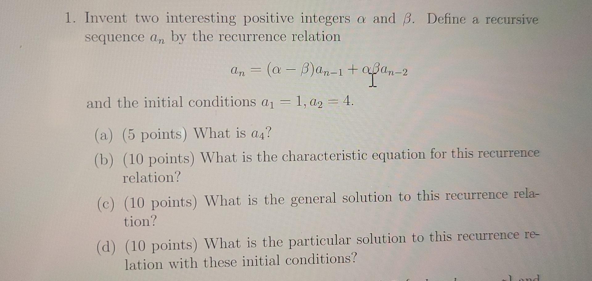 Solved 1. Invent two interesting positive integers a and B. | Chegg.com