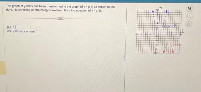 Solved The graph of y=f(x) has been transformed to the graph | Chegg.com