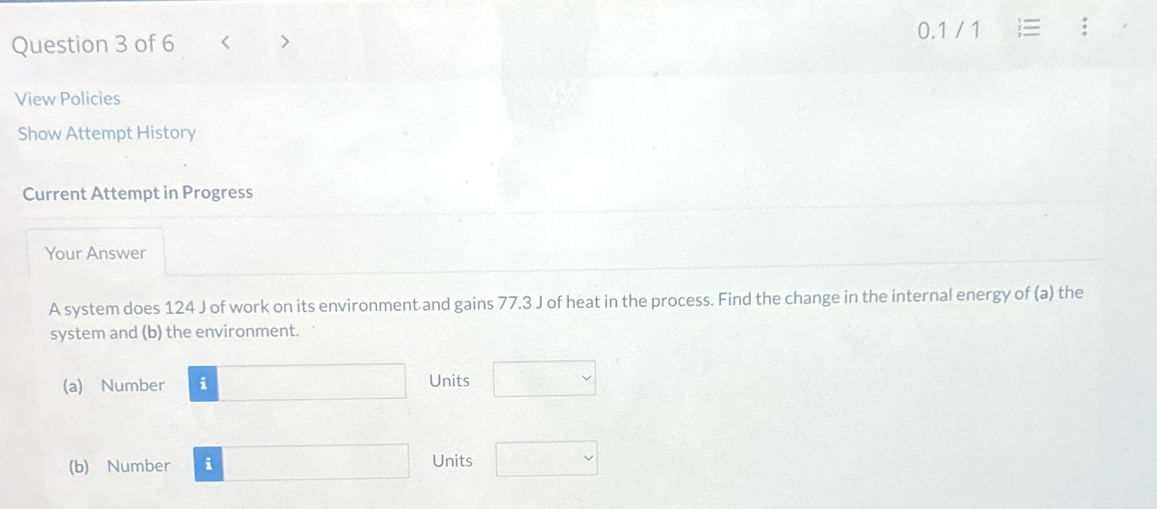 Solved Question 3 ﻿of 60.11View PoliciesShow Attempt | Chegg.com