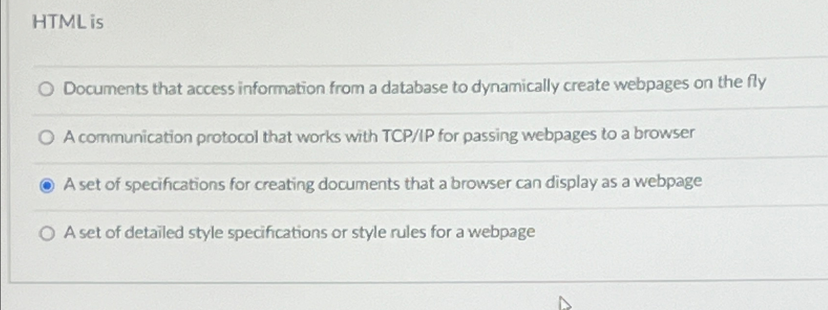 Solved HTML isDocuments that access information from a | Chegg.com