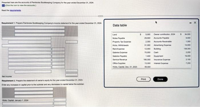 Solved folich the icon to virw ihe mocourts.) Plosd the Data | Chegg.com