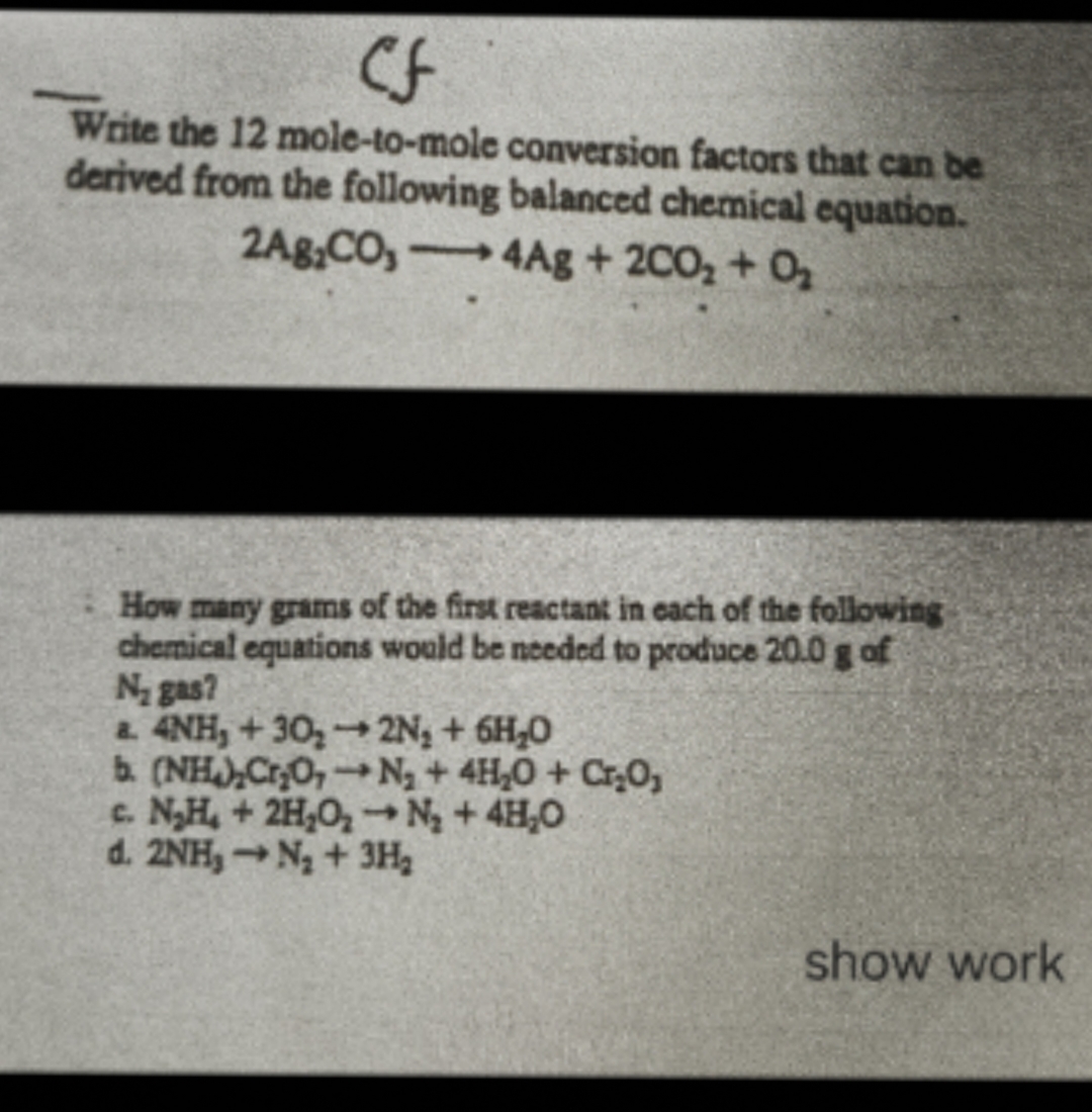 Solved Write the 12 ﻿mole-to-mole conversion factors that | Chegg.com