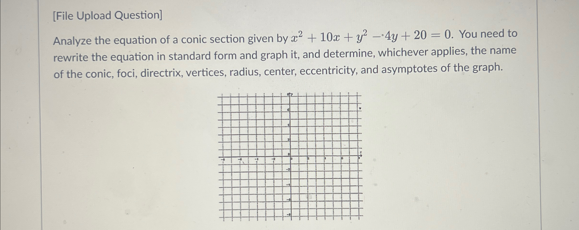 Solved Analyze the equation of a conic section given by | Chegg.com