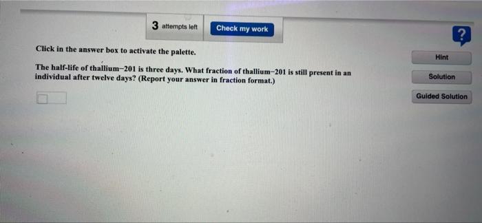 Solved 3 attempts left Check my work ? Hint Click in the | Chegg.com