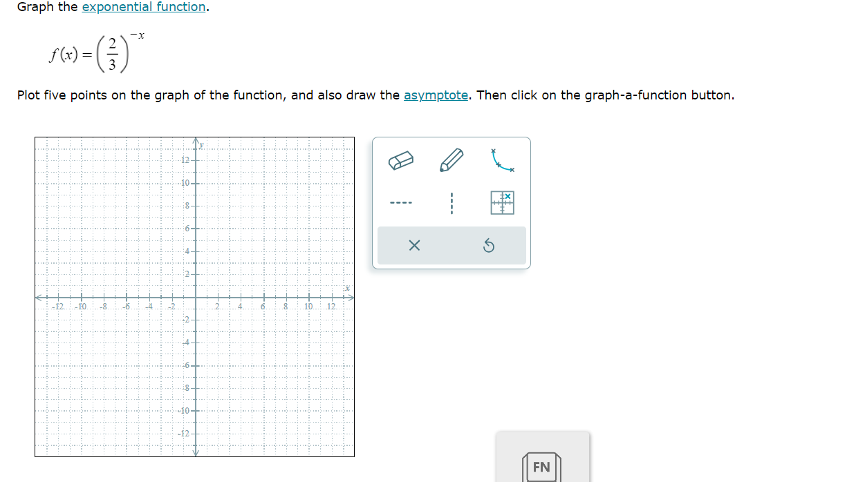 Solved Graph the exponential function.f(x)=(23)-xPlot five | Chegg.com
