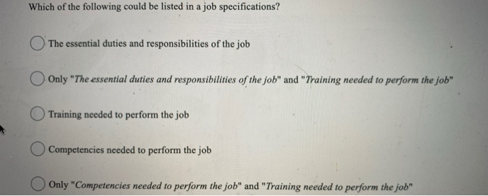 Solved Which of the following could be listed in a job | Chegg.com