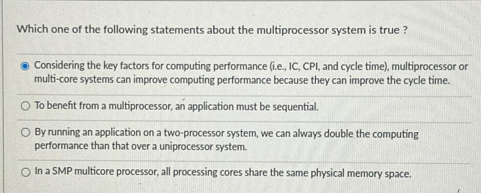 Solved Which one of the following statements about the | Chegg.com
