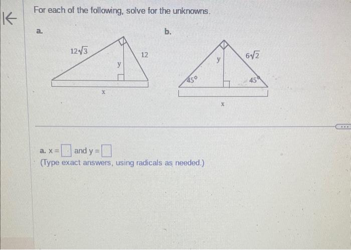 Solved For each of the following, solve for the unknowns. a. | Chegg.com Solved For each of the following, solve for the unknowns. a. | Chegg.com