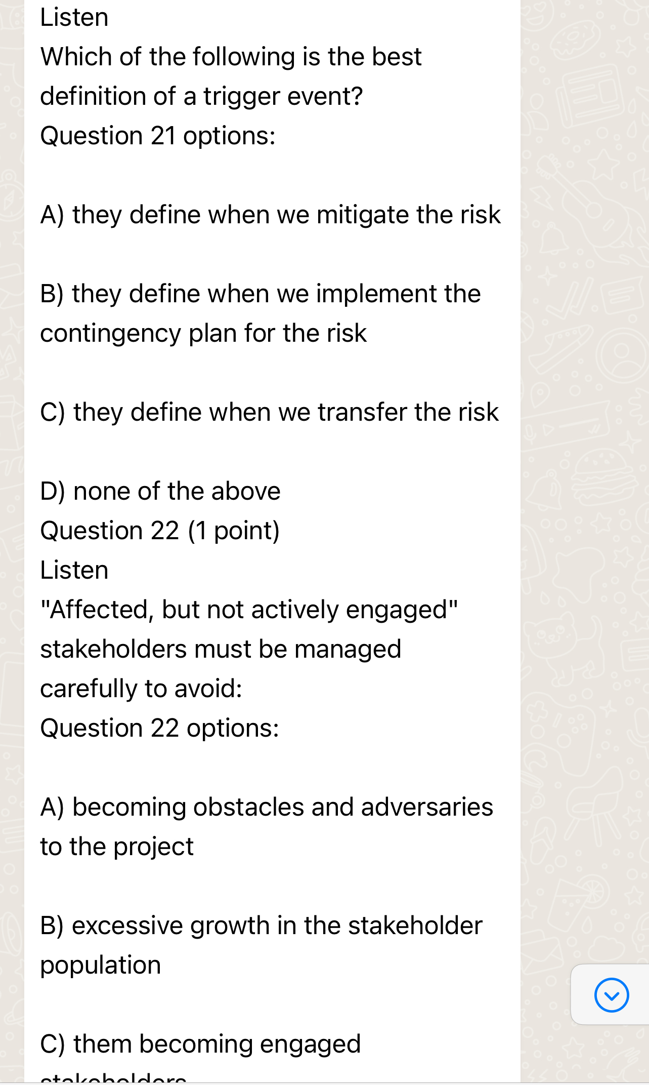 Solved ListenWhich of the following is the best definition | Chegg.com
