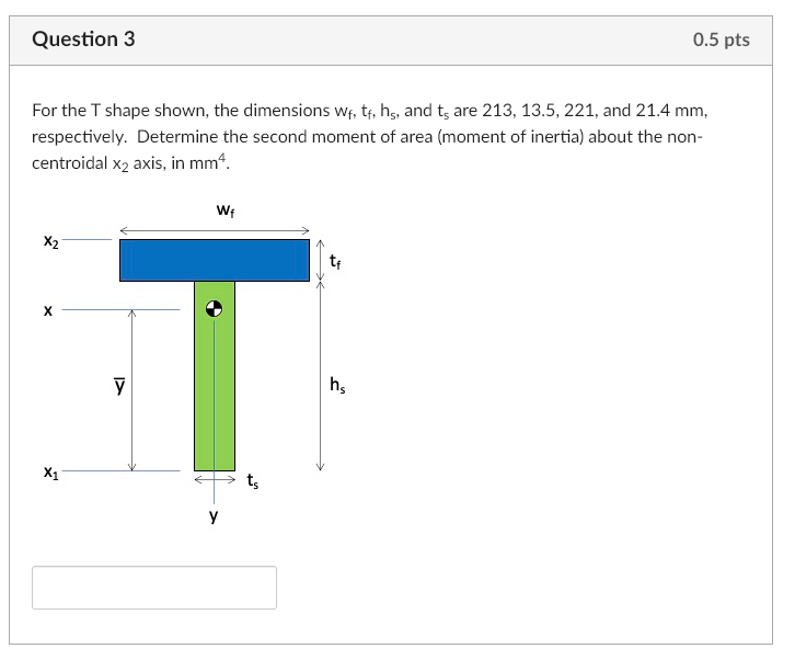 Solved Question 3For the T shape shown, the dimensions | Chegg.com