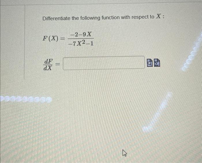 Solved Differentiate the following function with respect to | Chegg.com