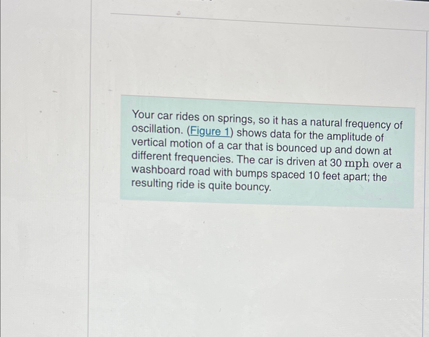 Solved Your car rides on springs, so it has a natural | Chegg.com