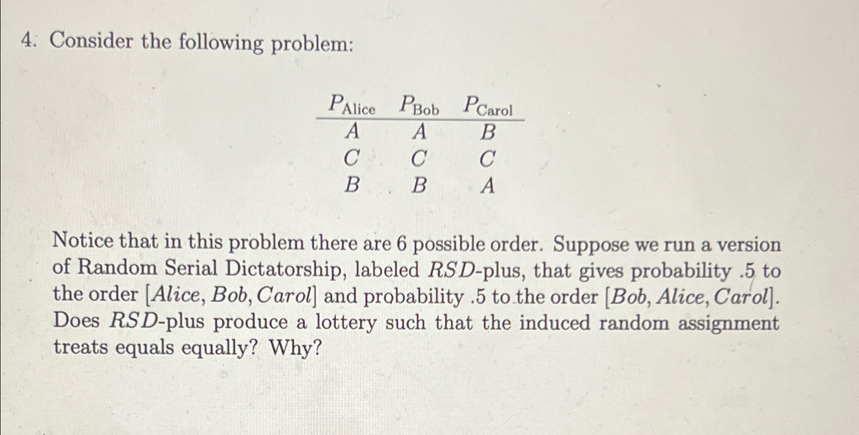 Solved Consider the following | Chegg.com