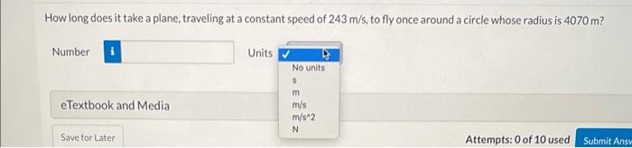Solved How long does it take a plane, traveling at a | Chegg.com