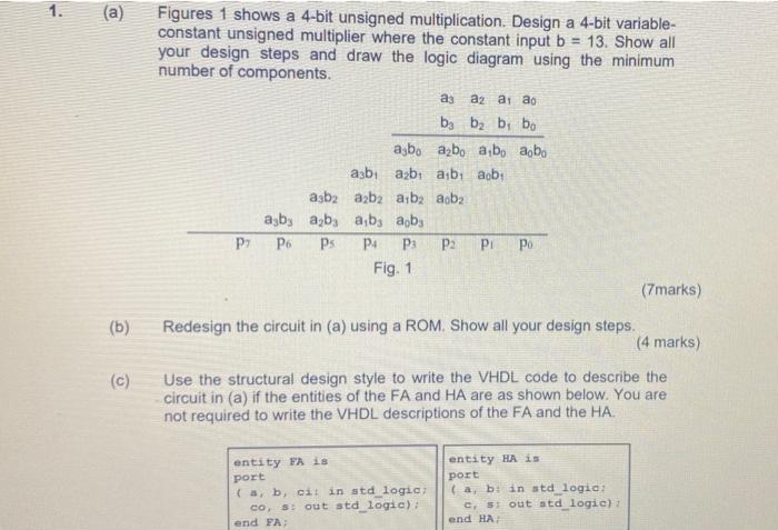 Solved 1. (a) az Figures 1 shows a 4-bit unsigned | Chegg.com