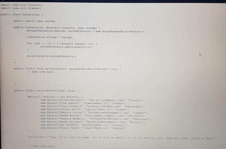 Solved Exercise 2 - Ordering a contact list 1. Open Person | Chegg.com