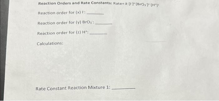 Solved Reaction Orders and Rate Constants: Rate | Chegg.com