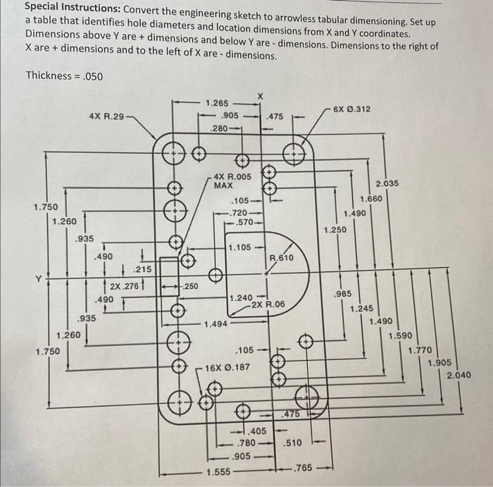 Solved Special Instructions: Convert the engineering sketch | Chegg.com
