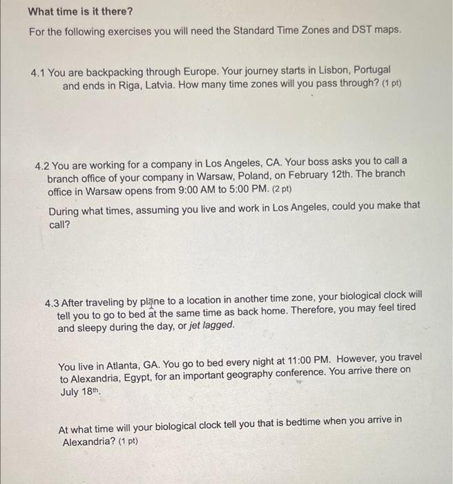 Solved What time is it there? For the following exercises | Chegg.com