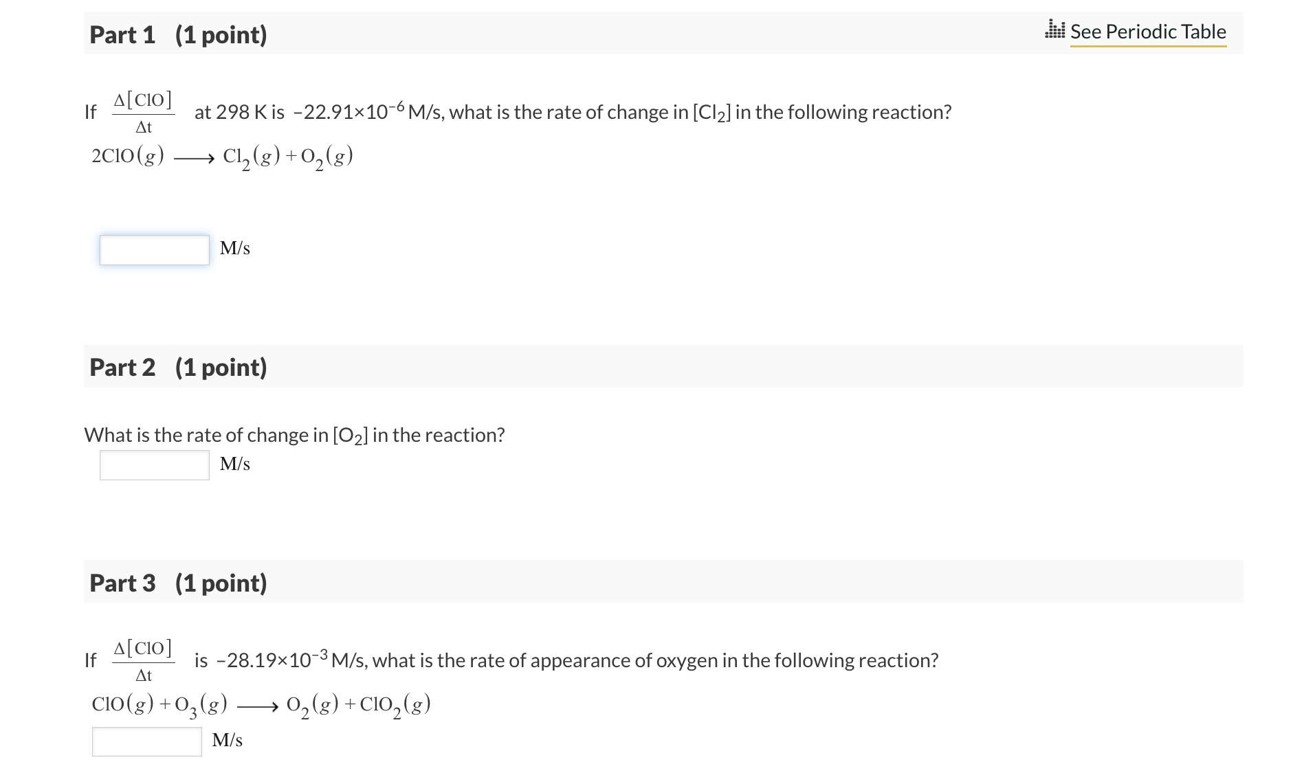 Solved Need help with ALL parts: Part 1 (1 ﻿point)If | Chegg.com