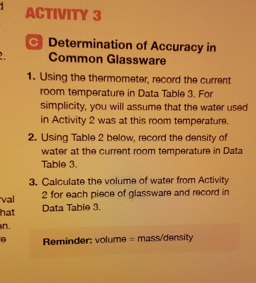 Solved ACTIVITY 3 c Determination of Accuracy in Common | Chegg.com