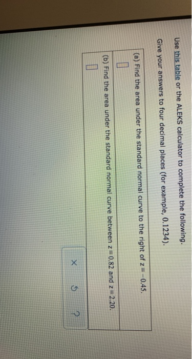Solved Use this table or the ALEKS calculator to complete | Chegg.com