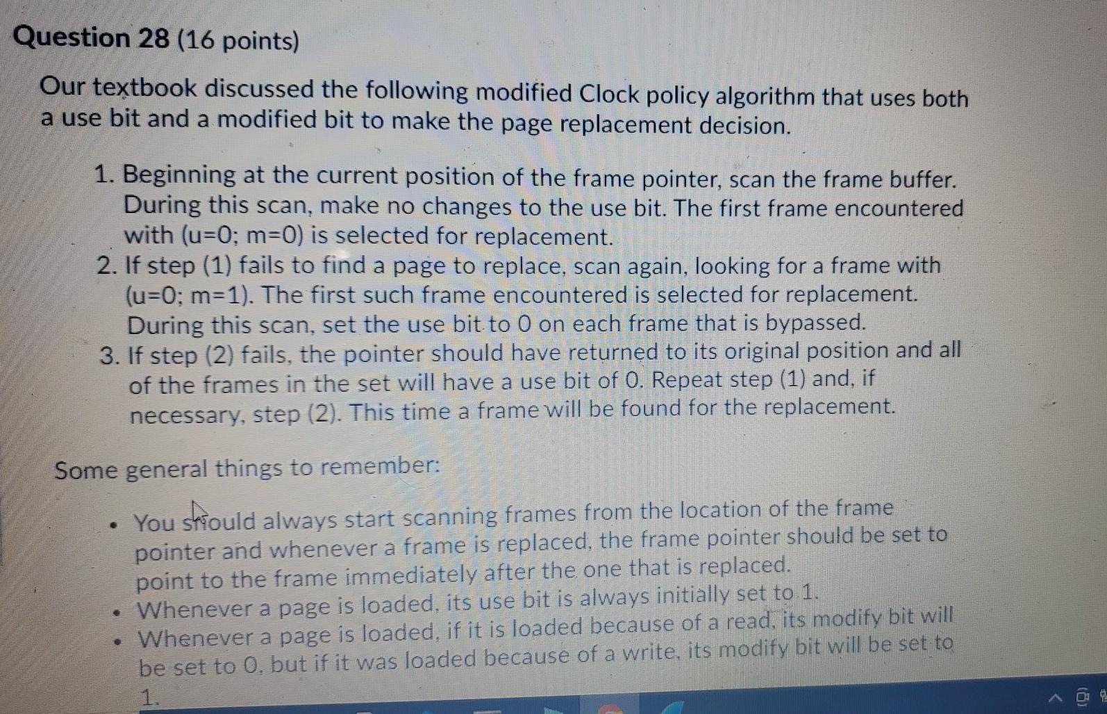 Solved Question 28 (16 points) Our textbook discussed the | Chegg.com