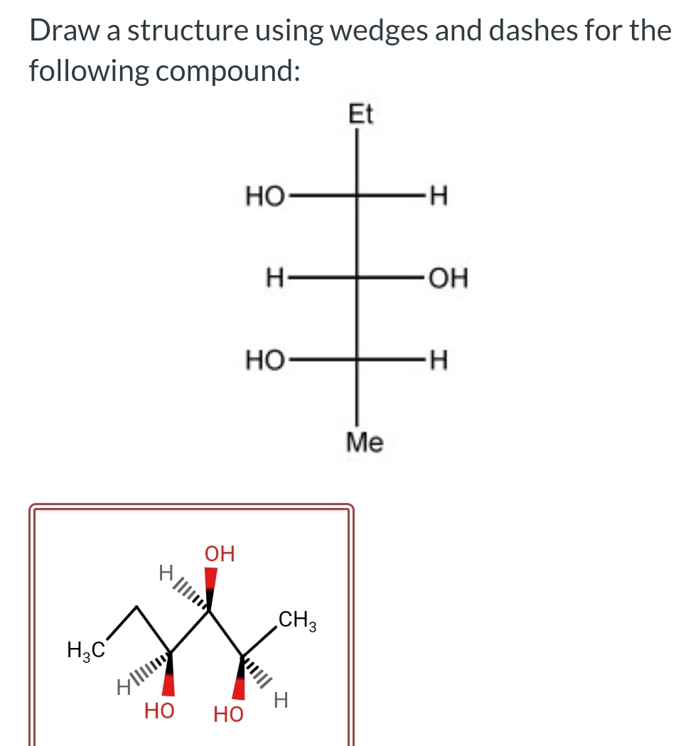 Solved Draw a structure using wedges and dashes for | Chegg.com