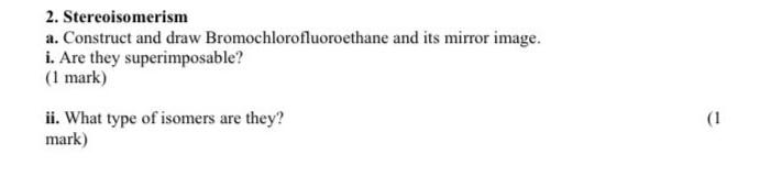 Solved EXPERIMENT 5 Understanding isomerism using models and | Chegg.com