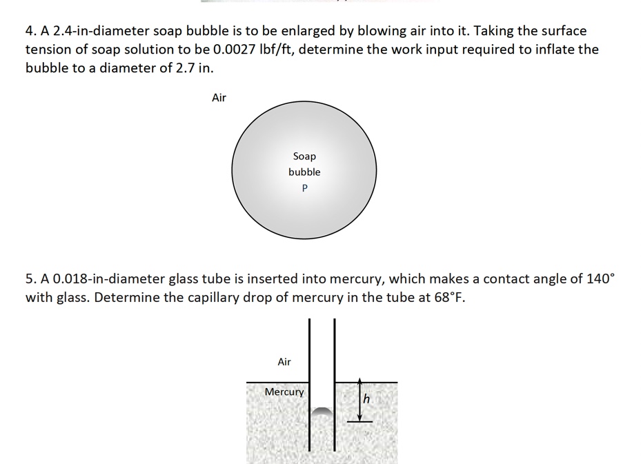 Solved A 2.4-in-diameter soap bubble is to be enlarged by | Chegg.com